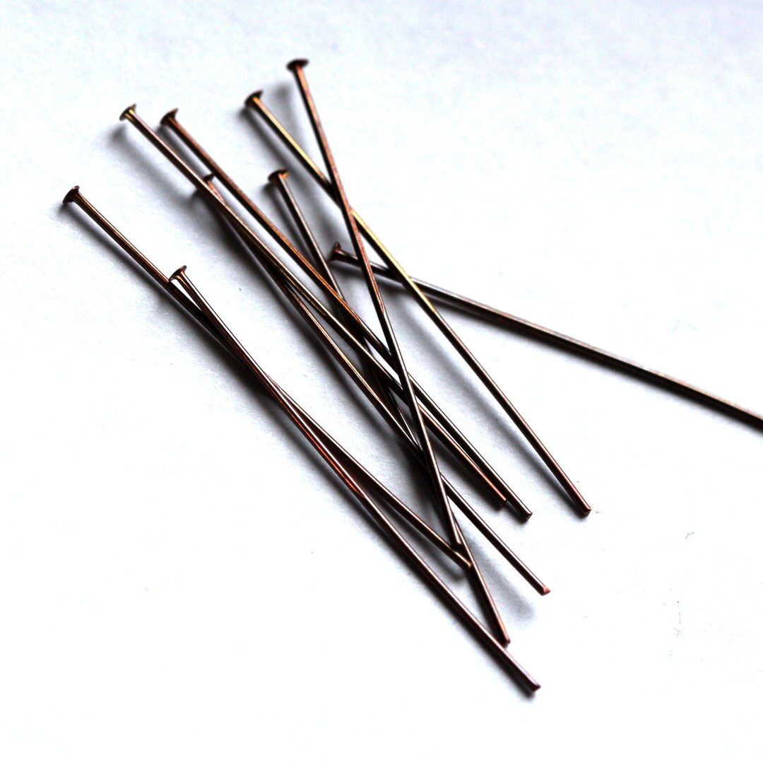 Brass Head Pin 50mm 2" 20 Gauge( 0,80mm ) Antique Copper Tone HC5020-27 ...