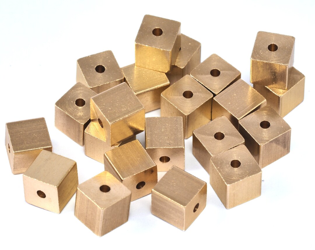 Square Cube Stamping Raw Brass Cube 8x8mm 5/16"x5/16" Finding Square ...