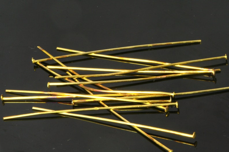 Brass head pin 100 pcs 60mm 20 gauge 080mm raw brass | Etsy