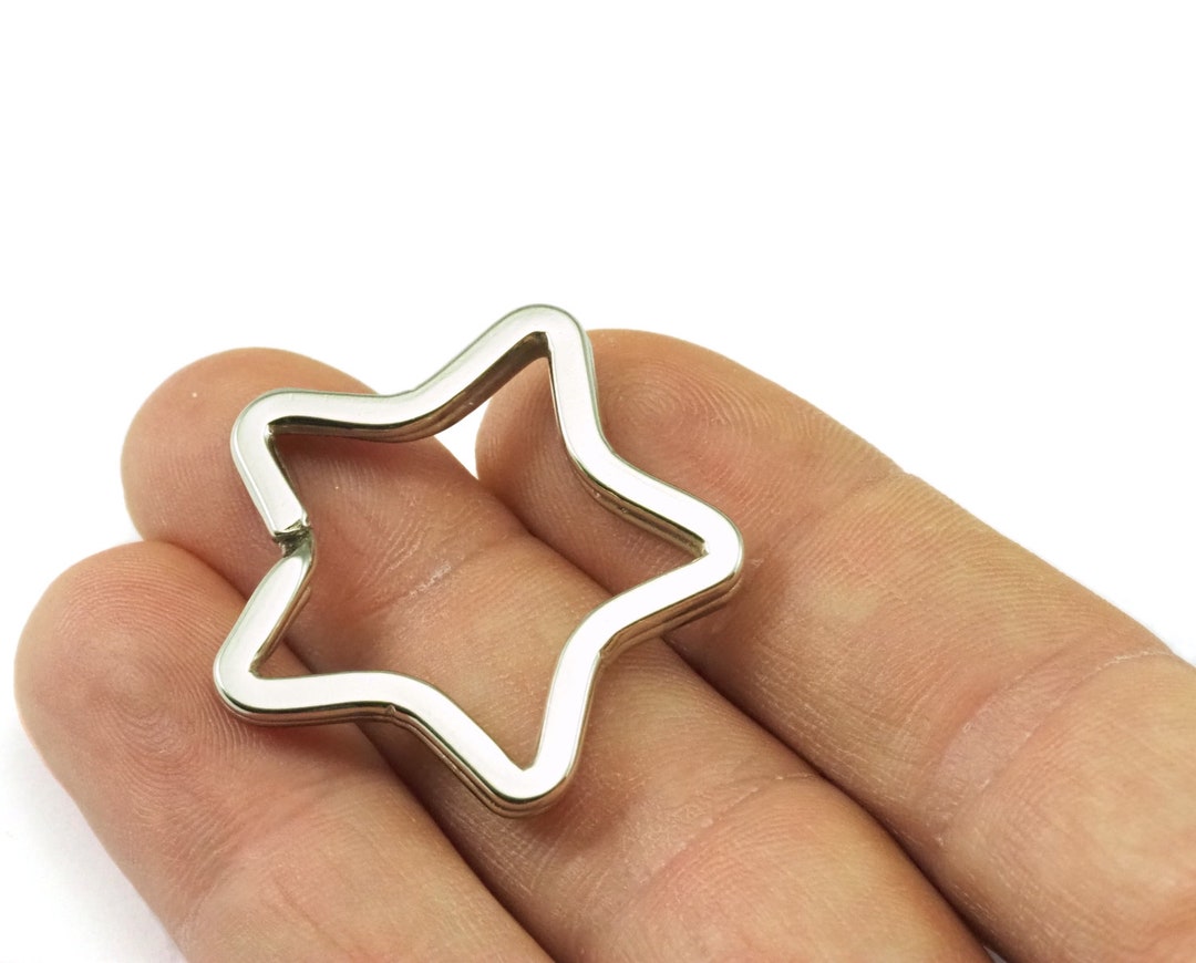 Key Ring Split Star Shape Key Rings Silver Tone Iron 34mm 1999 - Etsy