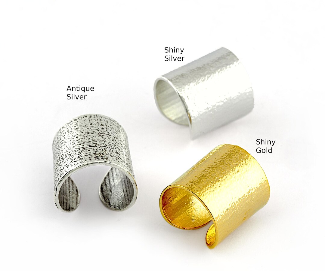 Long Brushed Ring Adjustable Brass Nickel Lead Free Plated 23mm (8US ...