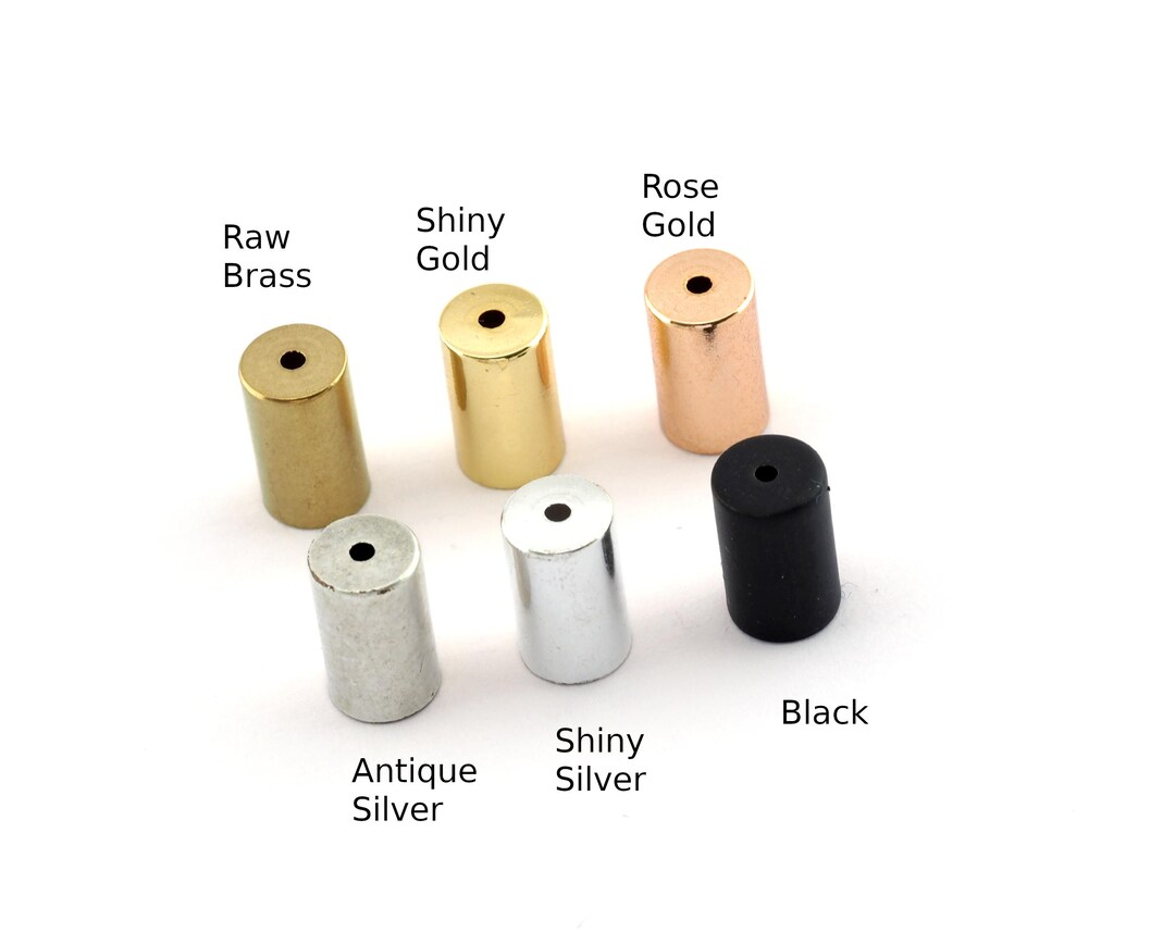 Cord Tip Ends Caps 6x10mm 5.2mm Inner Raw Brass, Antique Silver, Shiny ...