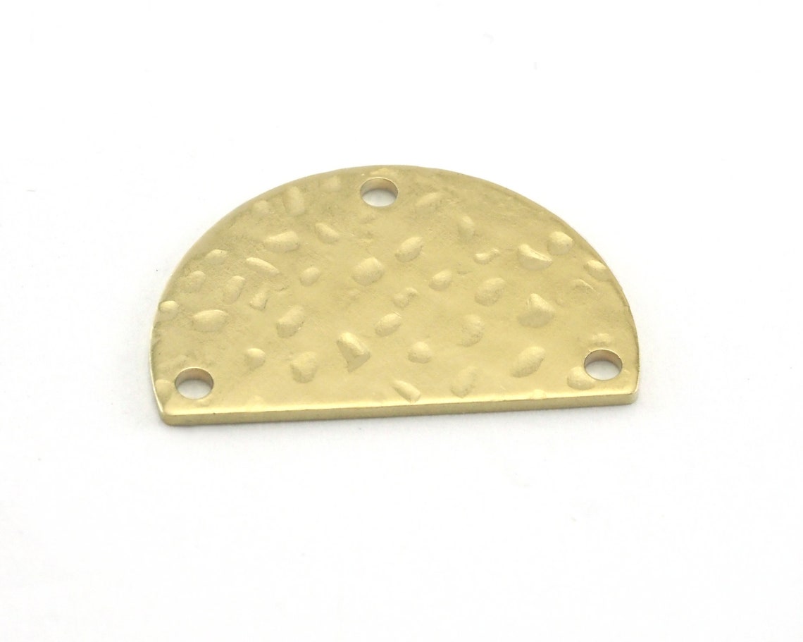 Hammered Semi Circle Half Moon Connector Raw Brass 22x14mm - Etsy