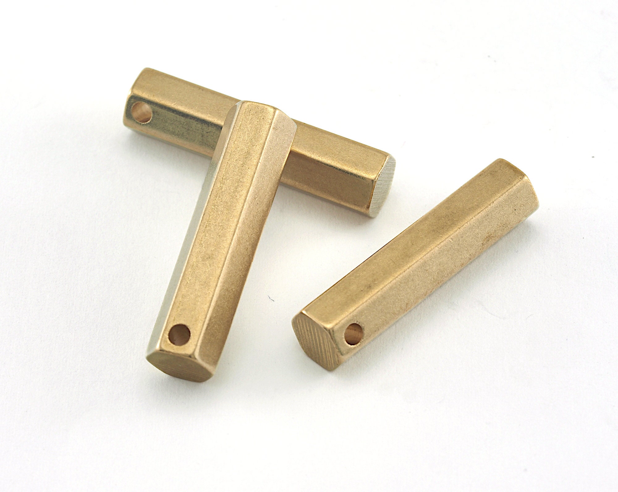 Craft Supplies & Tools Stamping Hexagon Black Painted Brass Bar ...