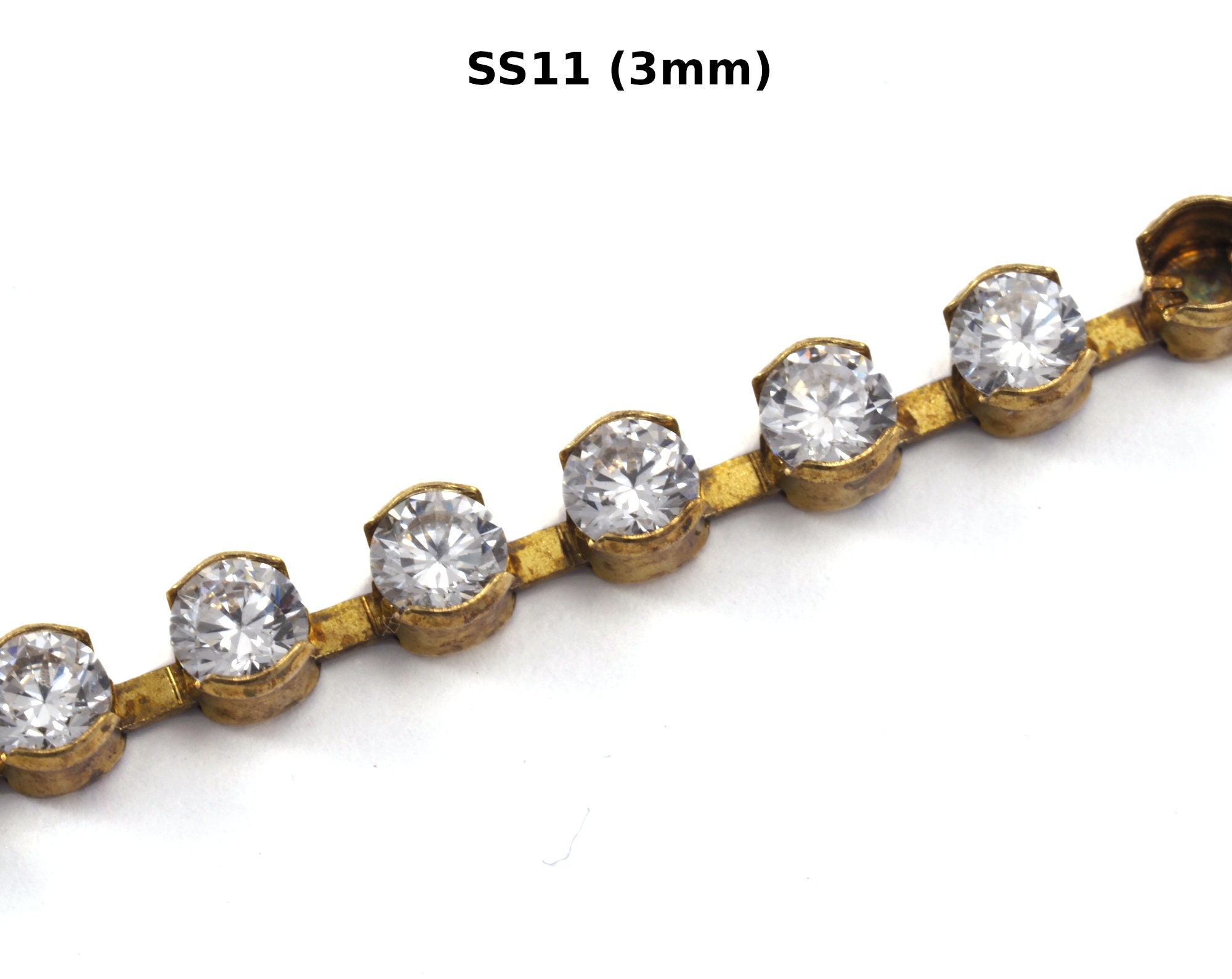 Empty Cup Chain Empty Rhinestone Chain SS11 3mm Setting - Etsy