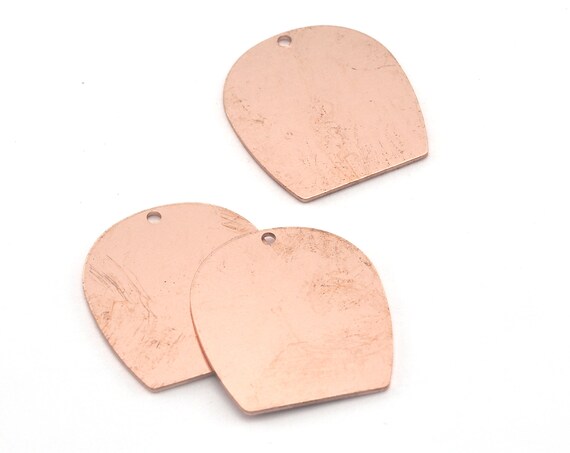 Oblong Oval Shape Semi Circle 25x22.5x0.8mm 1 Hole Raw Copper | Etsy