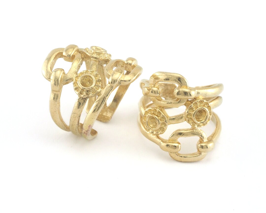 Adjustable Raw Brass Bezel Ring - 18mm (8US Inner Size) -2822 - Etsy