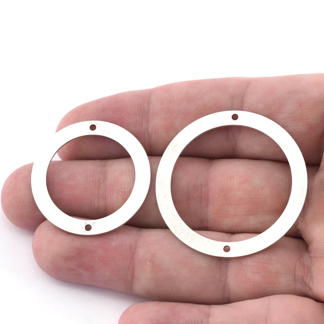 Round Connector Charms, Dangle Charms Earring Parts, Tag Antique Silver ...