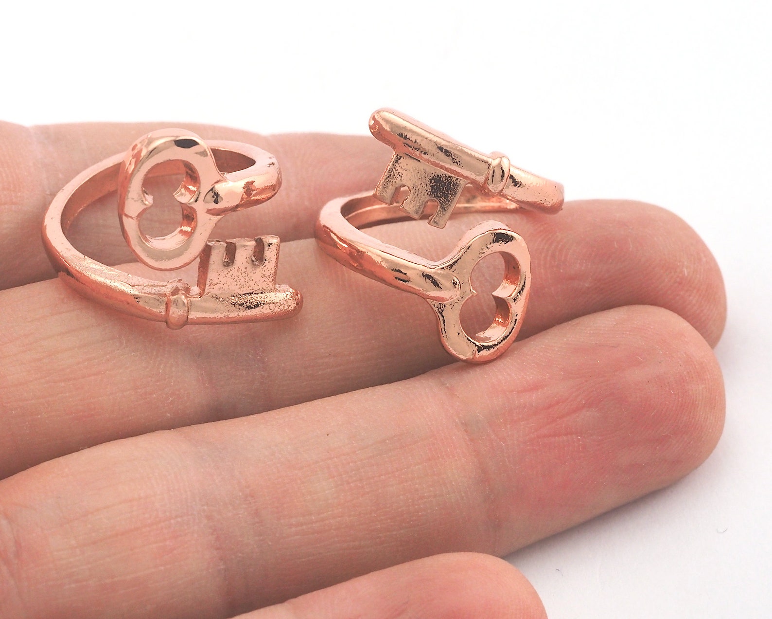 Key Ring Rose Gold Plated Adjustable Brass 17mm 6.5US Inner - Etsy