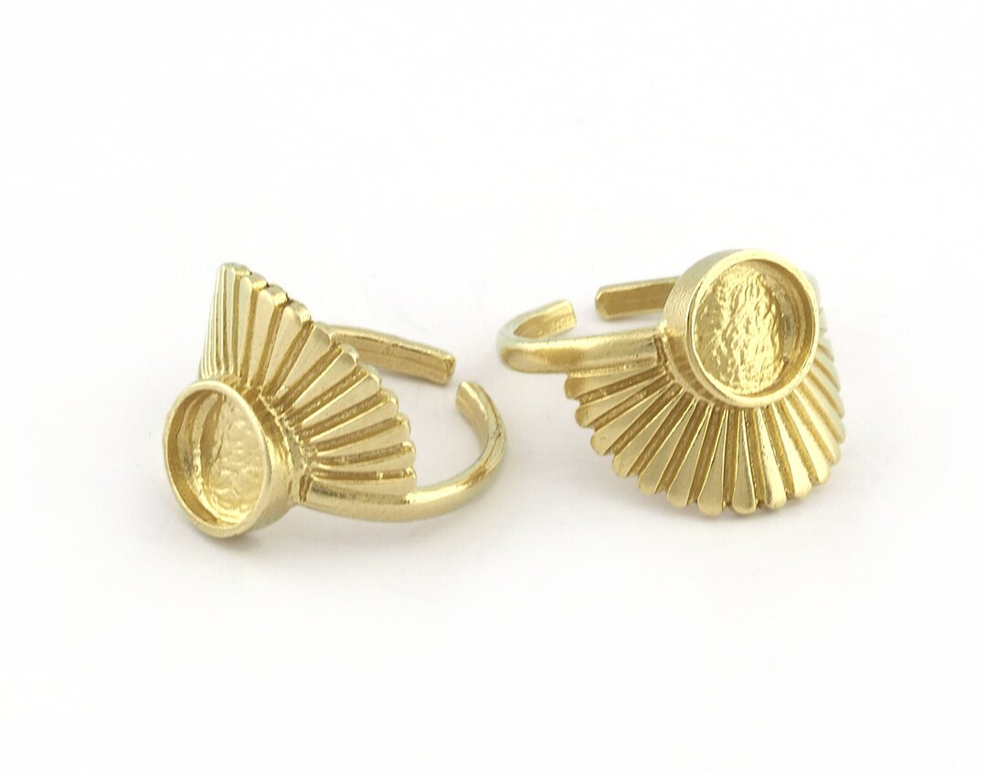 Sun Ring Round Blank Bezel Settings Raw Brass (8mm Blank) 5397 - Etsy