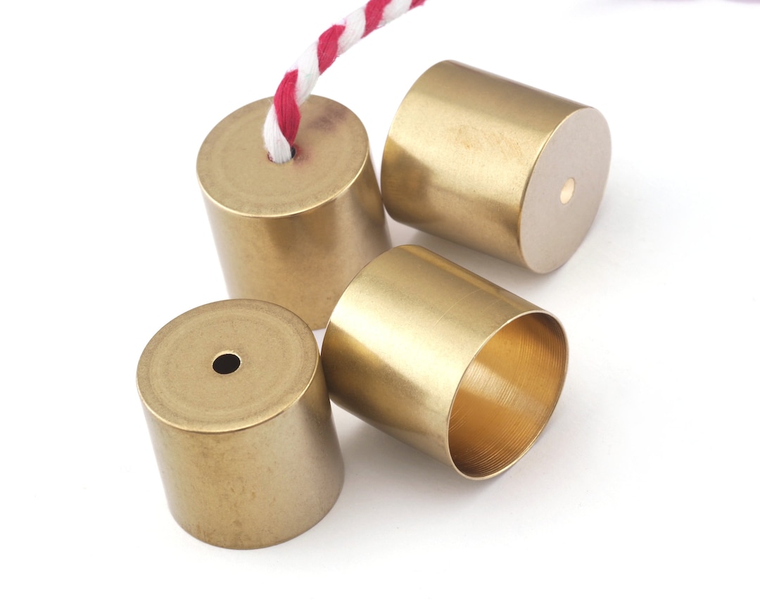 Big End Caps 20x21mm (20mm Inner 4mm Top Hole) Raw Brass End Caps ...