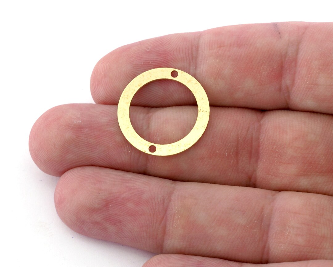 Circle Connector Spacer, Findings, Earring Findings, Raw Brass 22mm ...