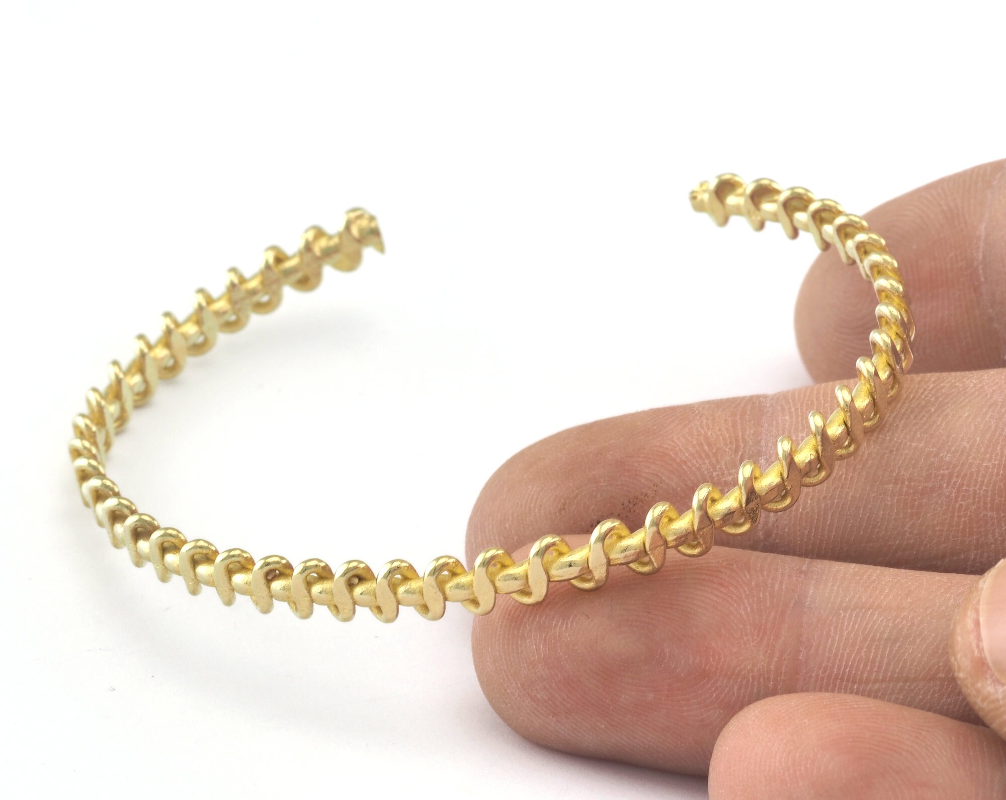 Swirl Bracelet Raw Brass 64mm Inner Size Adjustable - Etsy