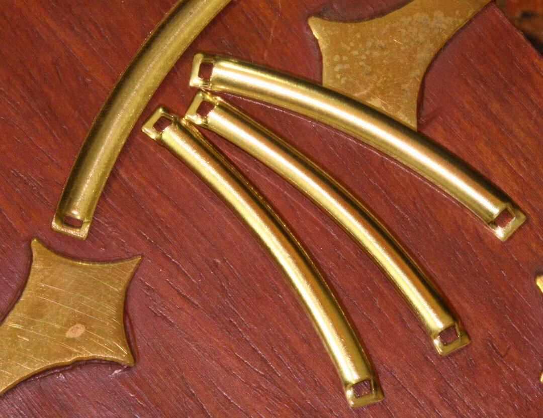Curved Connector 60 Pcs Raw Brass 3,5x35mm Charms ,findings 272R-32 - Etsy