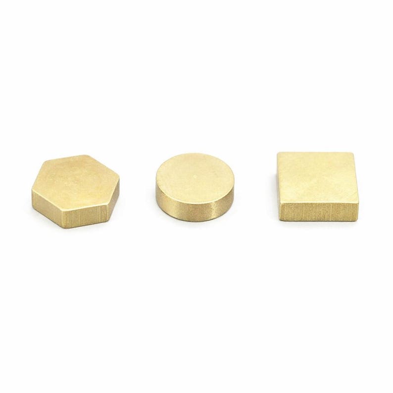 Raw Brass Geometric Blanks 10mm, Hexagon Circle Square Brass Shapes ...