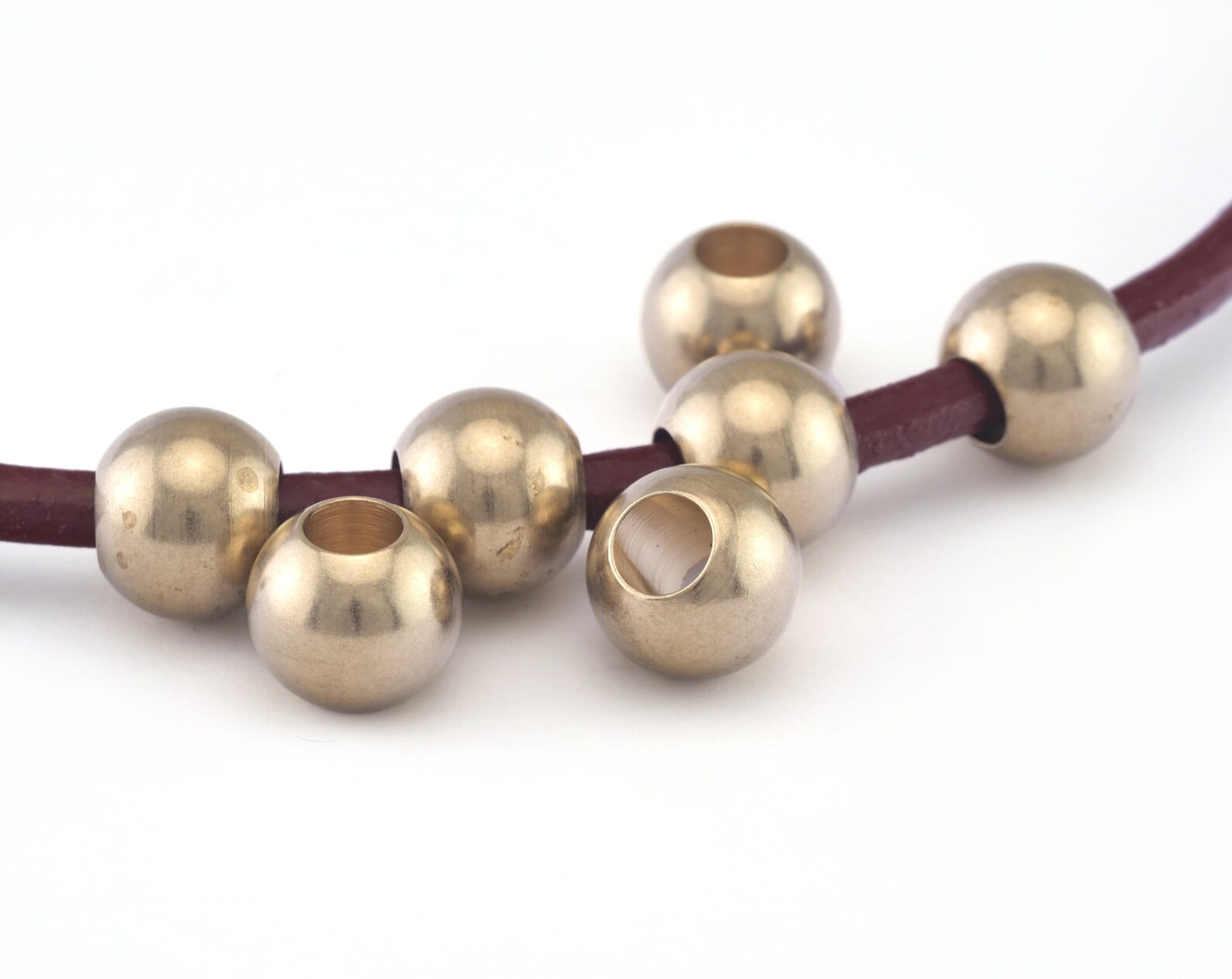 Sphere Beads Raw Brass 12mm Finding Spacer Round Beads 5.5mm | Etsy