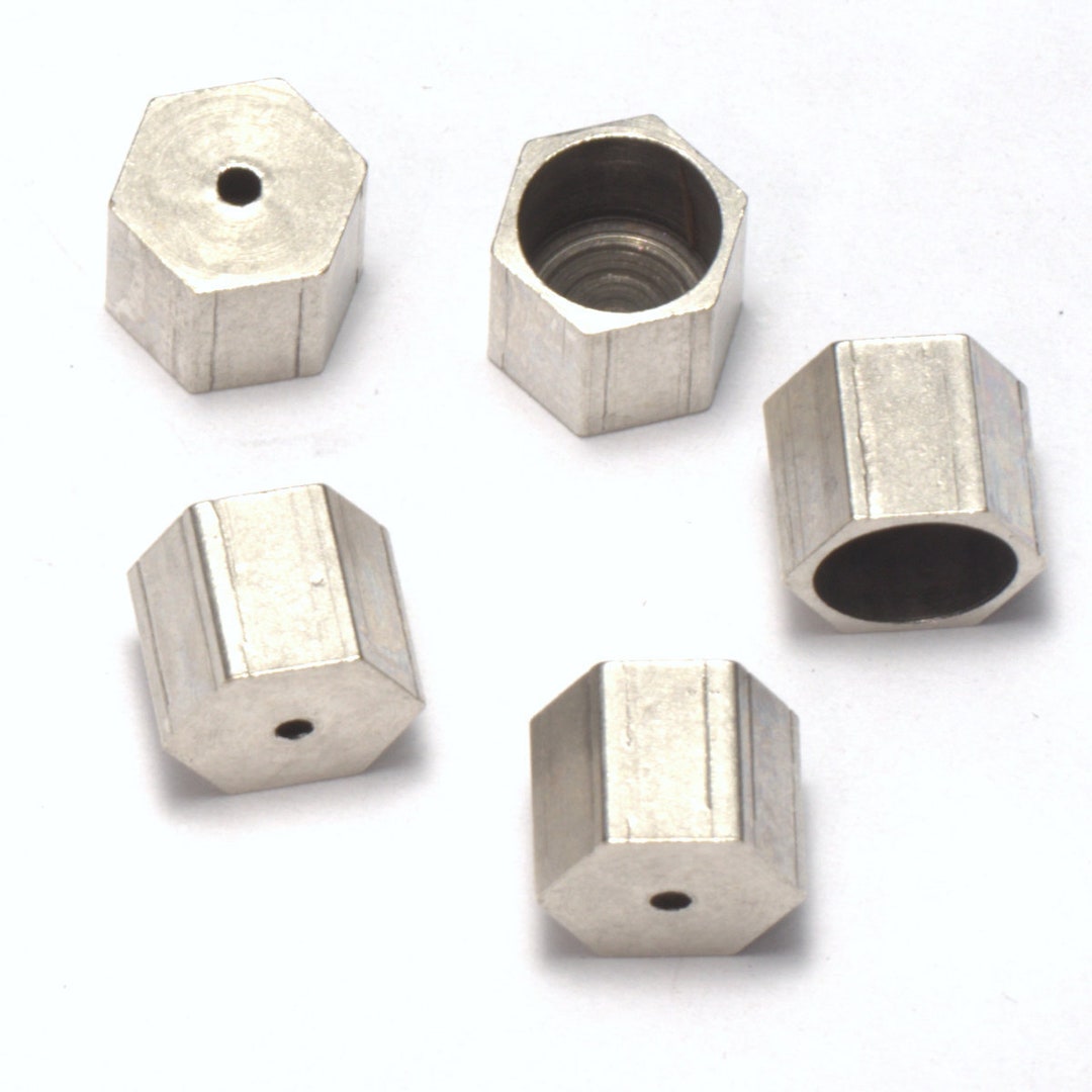 Hexagonal End Caps 10x9mm 9mm Inner Silver Plated Brass 1660 - Etsy