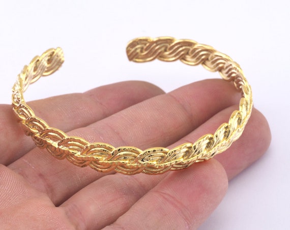 Swirl Bracelet Shiny Gold Plated Brass 1 pc. 61mm inner size | Etsy