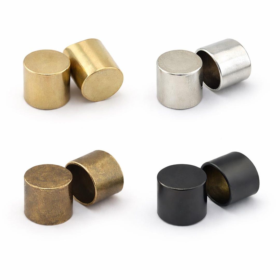 Raw Brass Cord End Caps, Leather Cord Terminator (13x12mm, 11mm ID ...