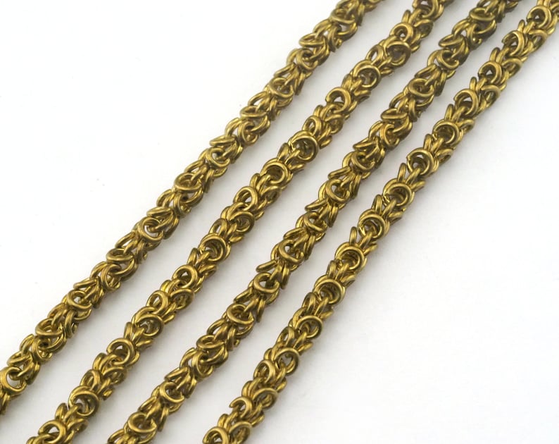 Byzantine Chain Handmade Raw Brass 4mm Z165 - Etsy