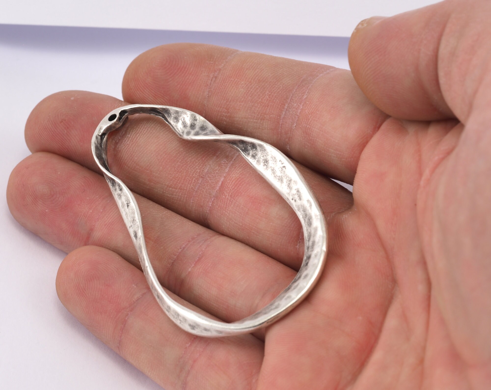 Swirl Oval Shape With 1 Hole 65x36mm Silver Plated Alloy - Etsy