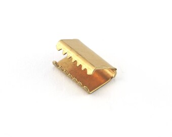 Brass Ribbon Crimp End Charms,raw Brass Ribbon Crimp End,ribbon Clasp ...