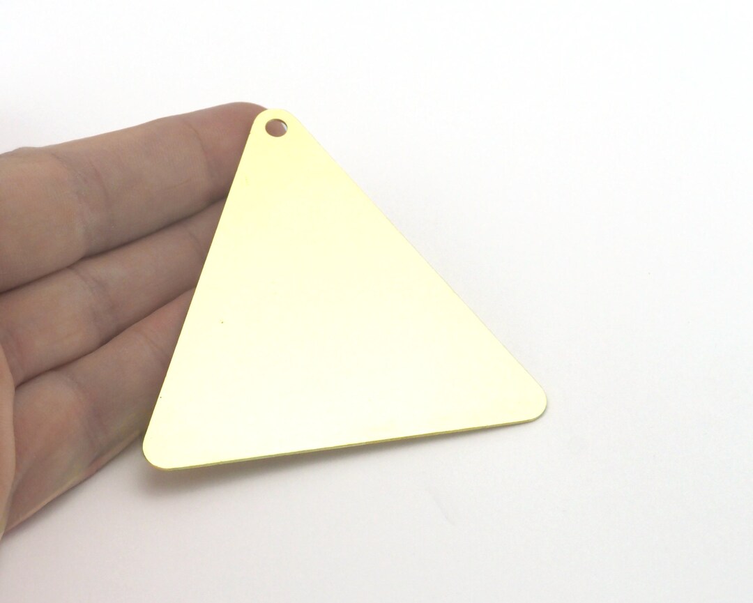 Huge Triangle Tag 67mm Raw Brass Equilateral Charms ,findings 1910 - Etsy
