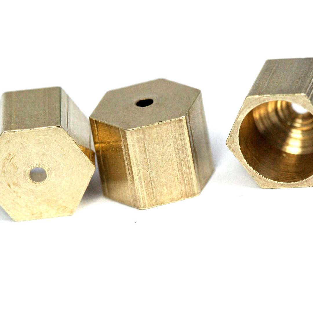 Raw Brass Hexagonal End Caps 8x7mm 7mm Inner ENC7 1659 - Etsy