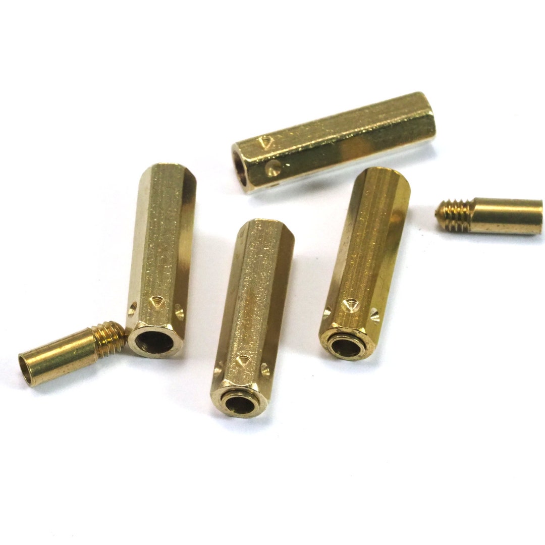 Shoe Aglet With Shoelaces Tip 23x6mm Raw Brass Hexagonal 6 Gem Spot ...