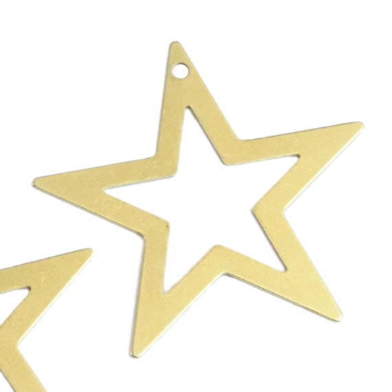 Colgante de amuletos estrella de latón crudo con 1 orificio - Etsy España