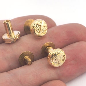 Anchor Nautical Screw Rivets, Chicago Screw / Concho Screw, (10mm Head ...