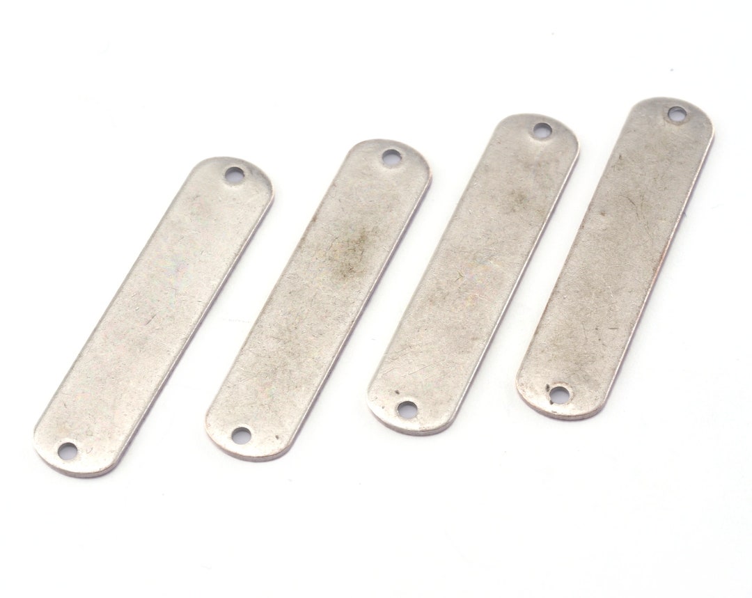 Oblong Rectangle Shape Stamping, Name Tag for Bracelets 35x8mm 0.8mm ...