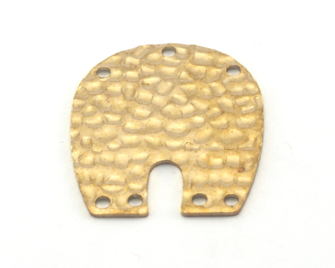 Oblong Oval Shape Semi Circle Hammered 25x22.5x0.8mm 7 Hole (optional ...