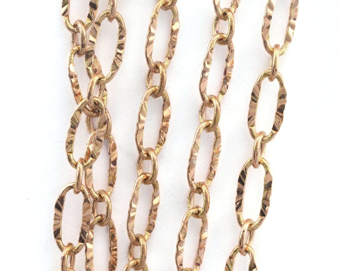 Oval Soldered Textured (faceted) Cable Chain Raw Brass 3.2mm Z153 - Etsy