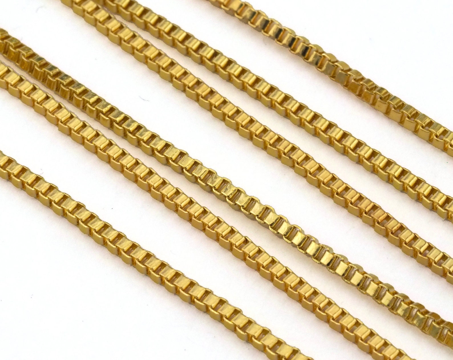 Gold tone alloy square chain cube box chain 19mm z025 | Etsy