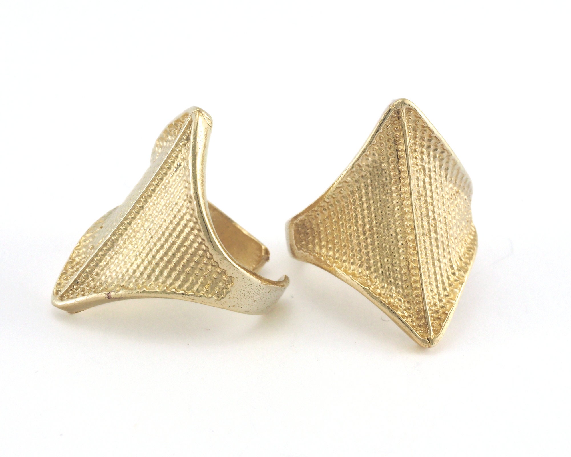 Rhombus Ring Dotted Adjustable Ring Raw Brass 18mm 8US Inner | Etsy