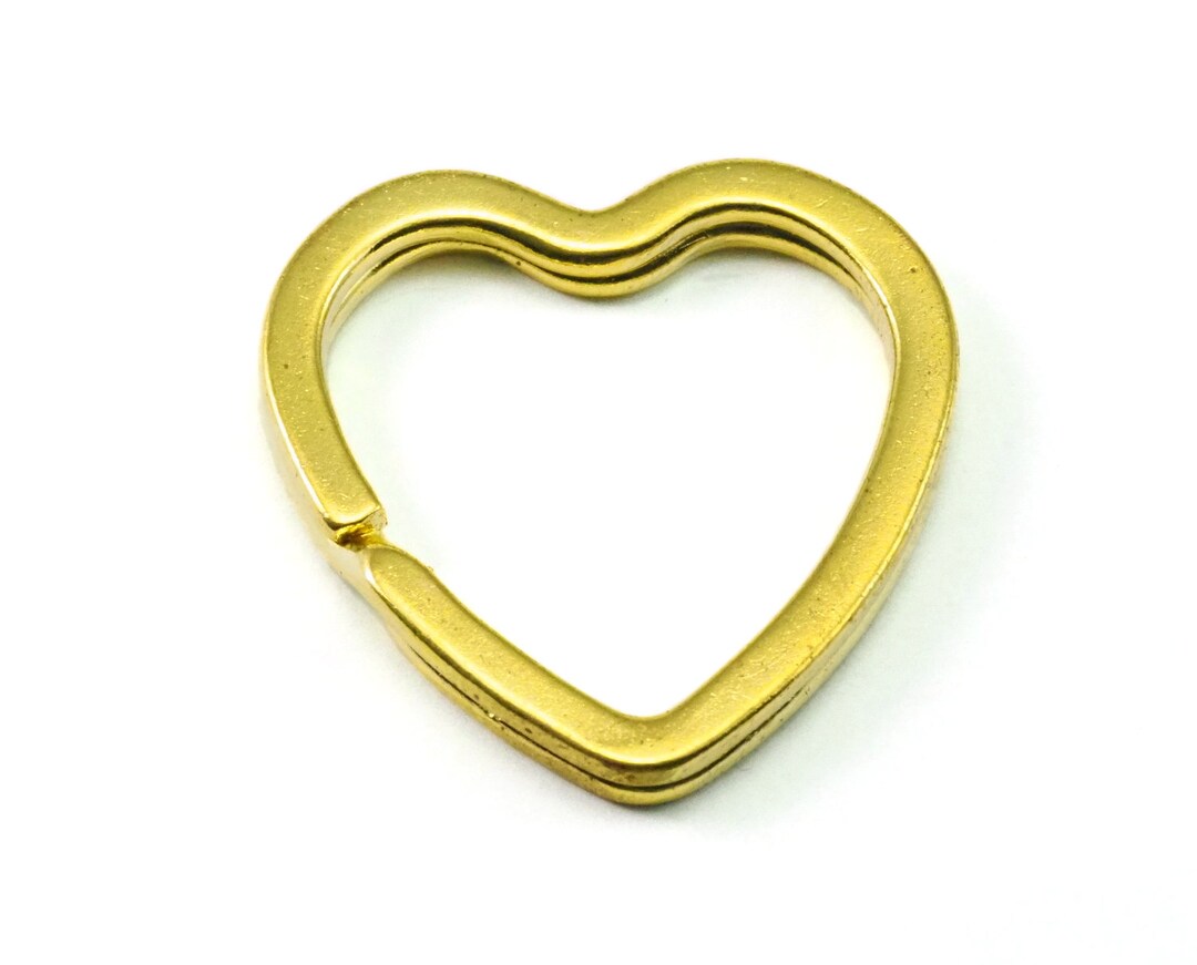Key Ring Split Heart Shape Key Rings Gold Tone Iron 31mm 1999 - Etsy