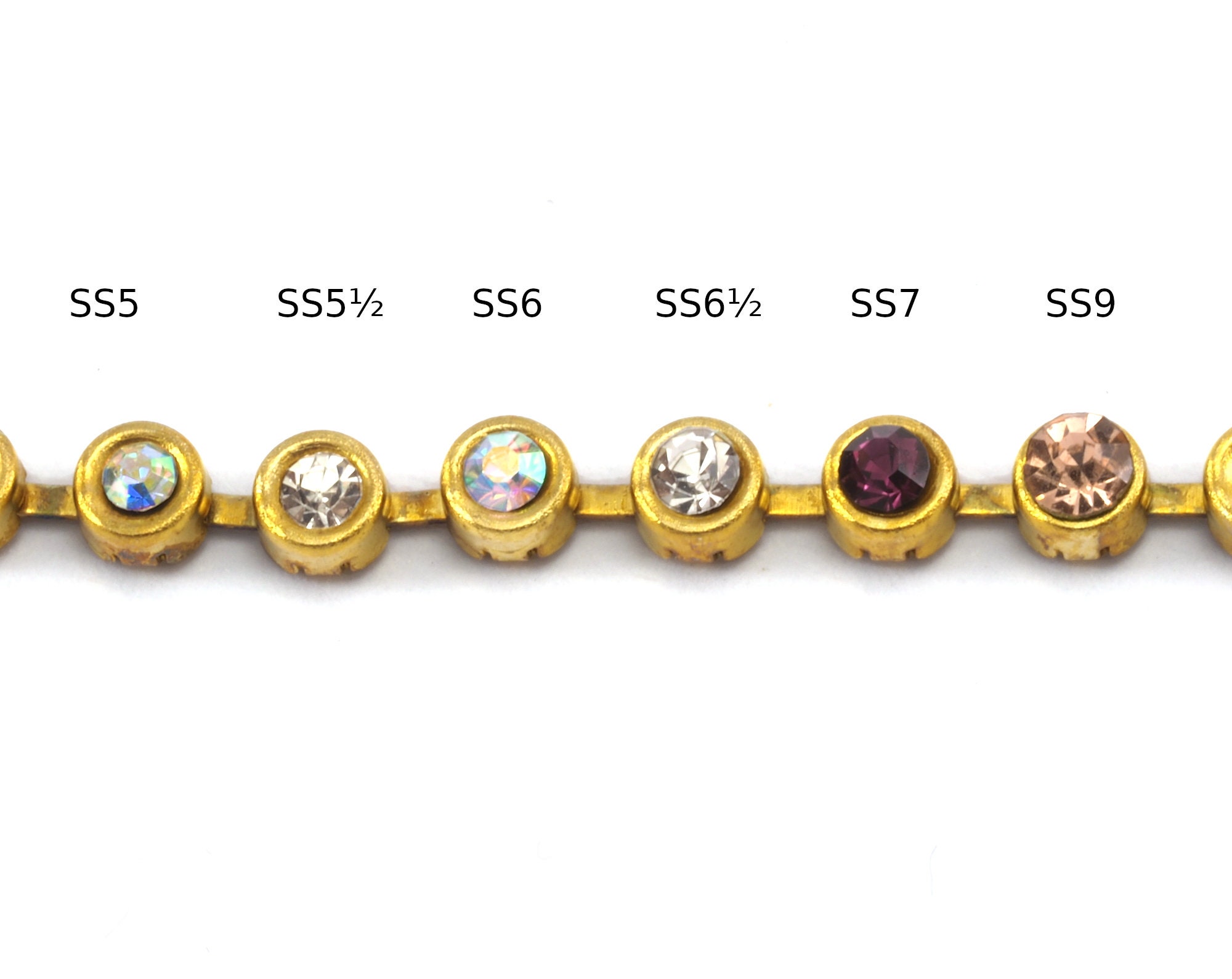 Empty Cup Chain Empty Rhinestone Chain SS5-SS9 1.7 2.5mm - Etsy