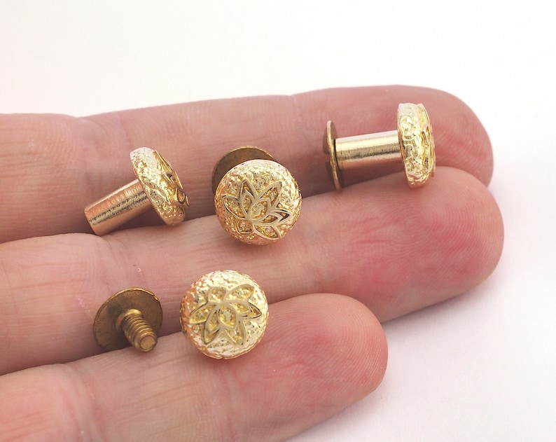 Lotus Flower Screw Rivets Chicago Screw / Concho Screw 10mm | Etsy