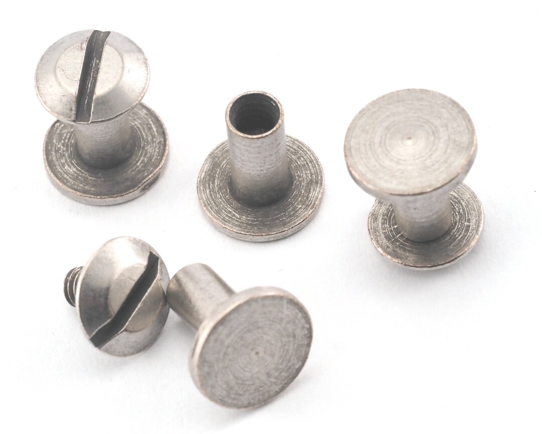 Screw Rivets, Chicago Screw / Concho Screw, 9x9mm Antique Silver Plated ...