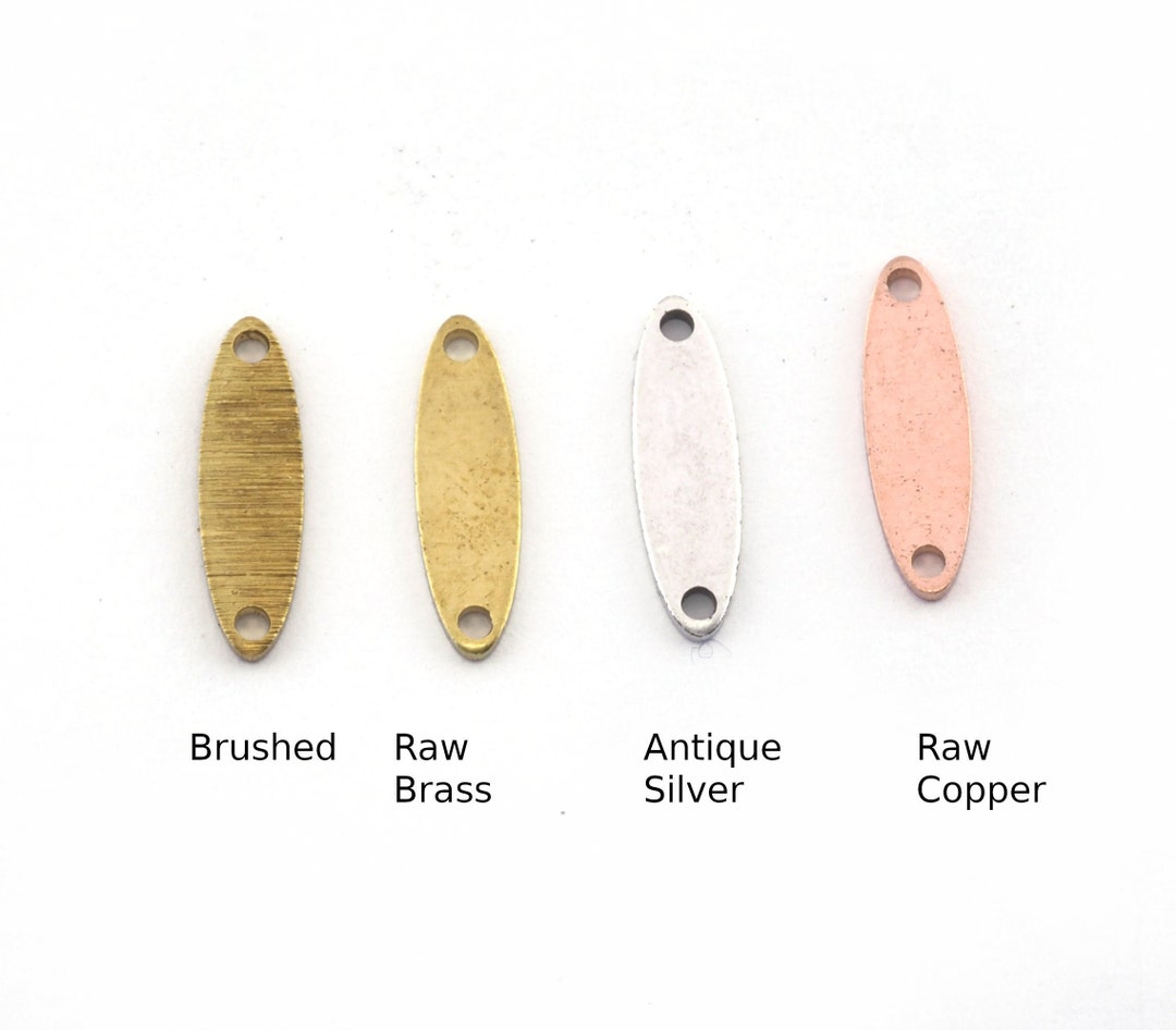Marquise Connector Tag – Brass, Copper, Antique Silver (4x14mm) -4519 ...