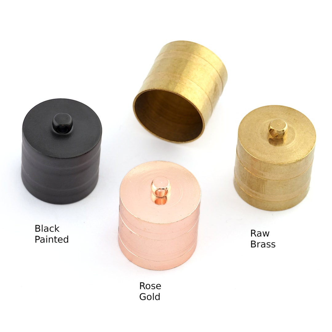 Big End Caps Brass Ribbon End, Raw Brass, Rose Gold, Black 20x18mm ...