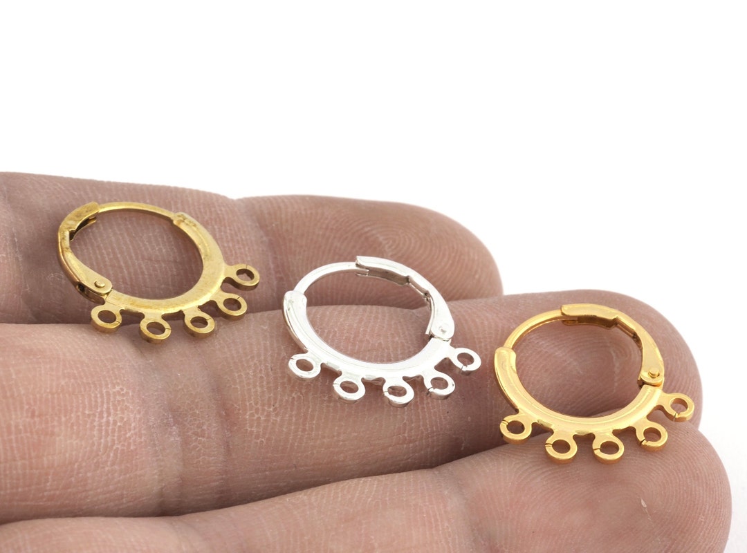 Brass Lever Back Hoop Earring Connector, 5-loop Dangle (18mm) -3822 - Etsy