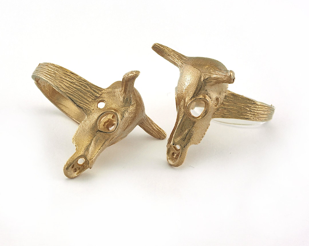 Beef Skull Ring Adjustable Raw Brass (17.5mm 7US Inner Size) OZ2567 - Etsy