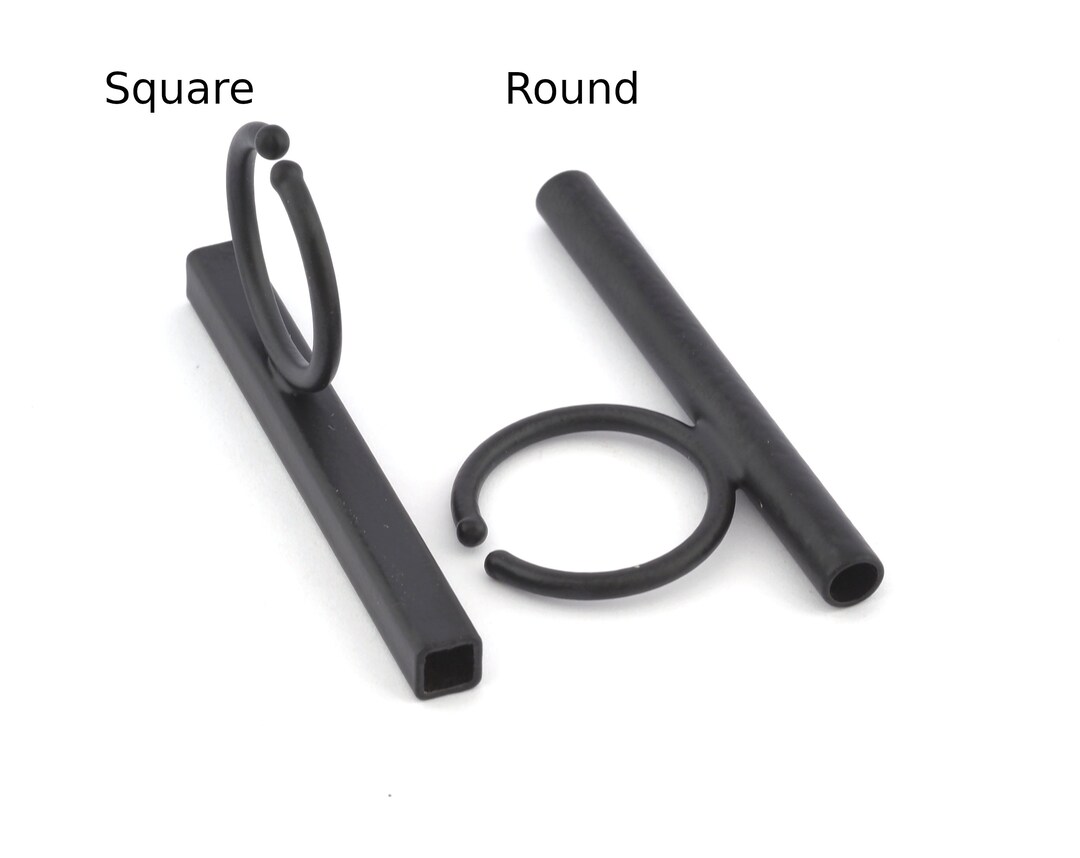 Square Round Tube Adjustable Ring Blank - Black Painted Brass (50mm ...