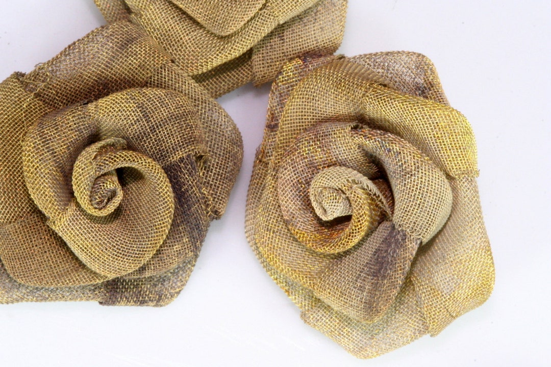 Steampunk Roses 1" (25mm) Altered Art Craft Supply Oxidized Brass Wire ...