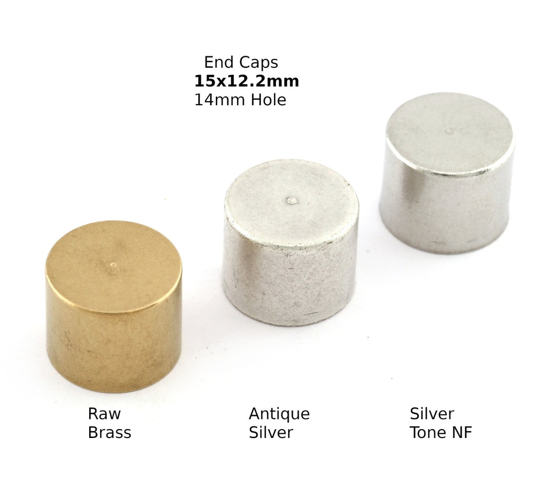 Ends Cap, Cord Tip Ends, Ribbon End, 15x12,2mm 14mm Inner Raw Brass, Antique Silver, Silver Tone ...