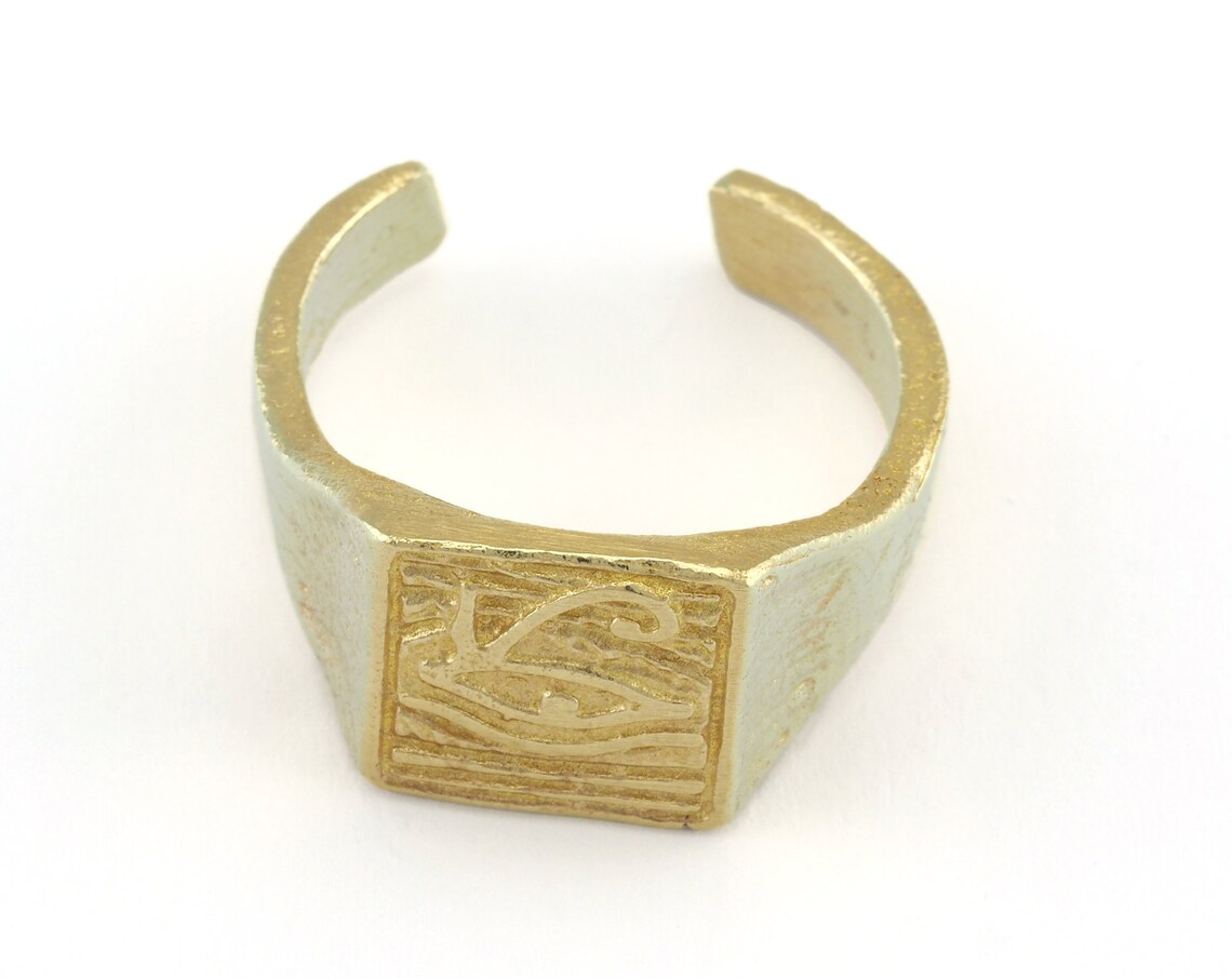 Ra Ring Adjustable Raw brass 19.5mm 9.5US inner size Oz3193 | Etsy