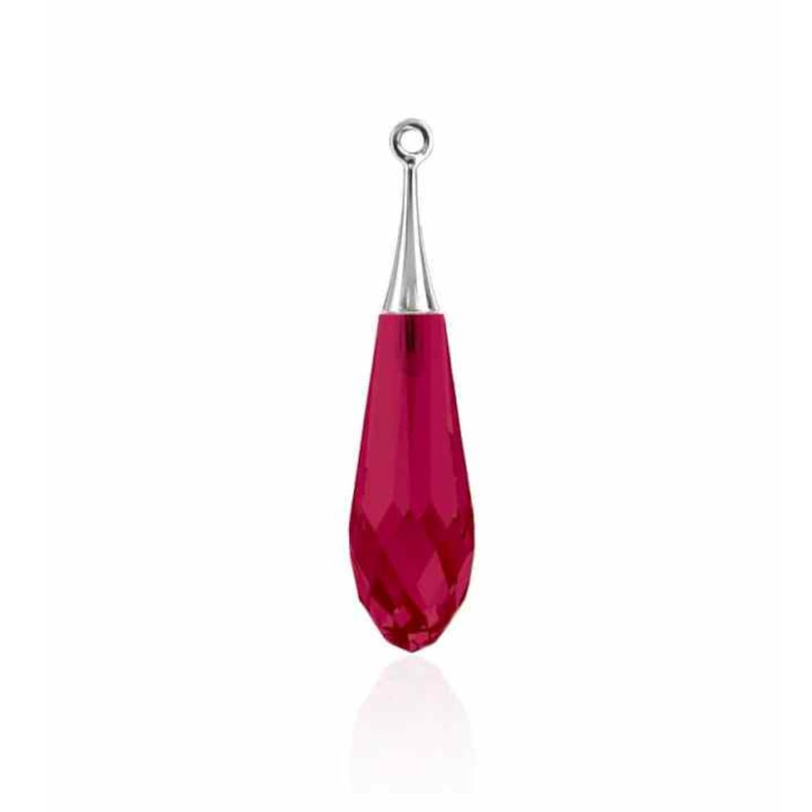 Ruby Swarovski 6532 Crystal Drop Pendant, Gunmetal Cap, 21mm - Etsy