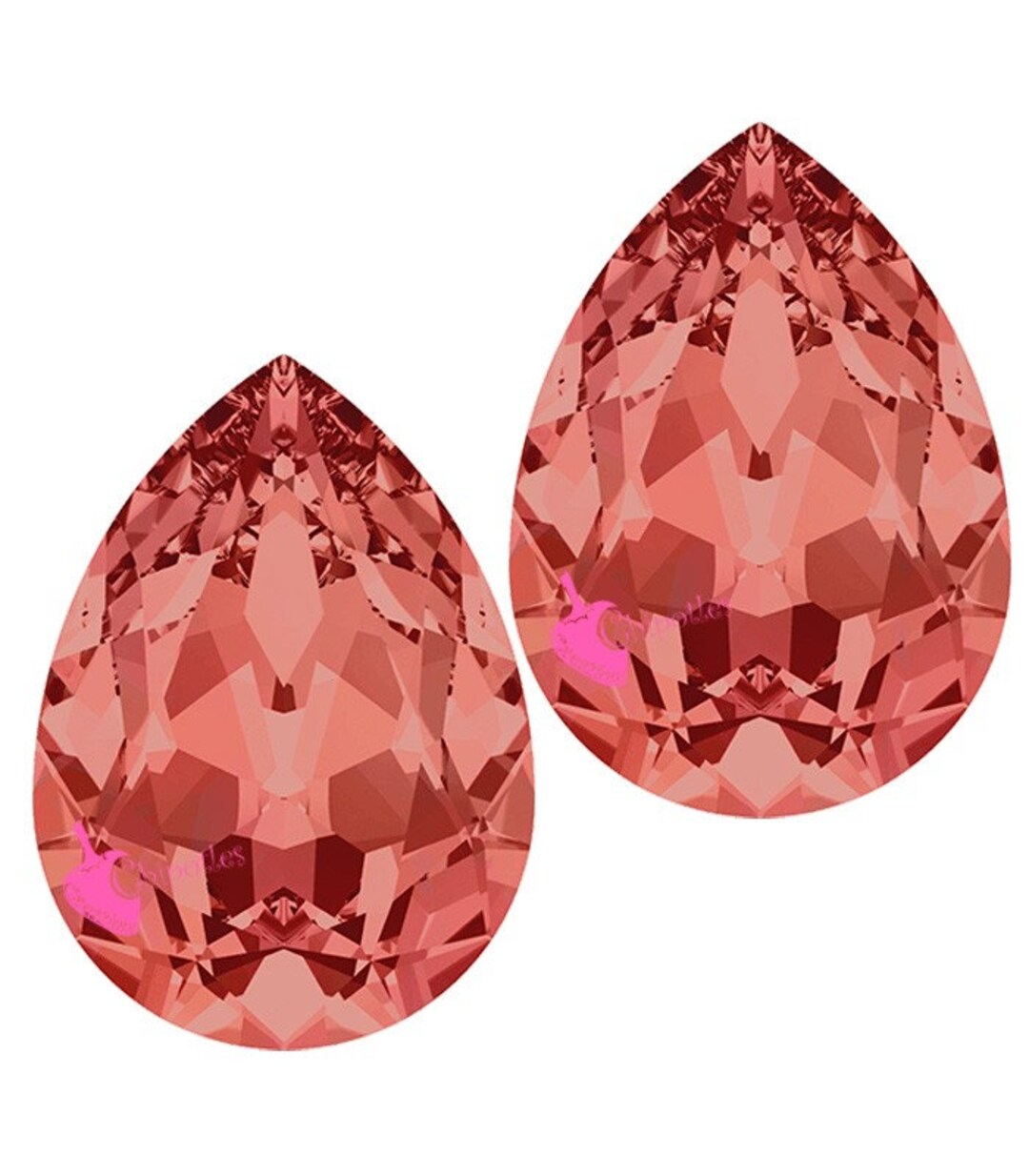 Pear Shaped Fancy Stone 4320 Swarovski® Padparadscha 14x10mm Unfoiled ...